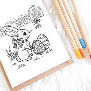 Cute Easter Bunny Coloring Pages, Easter Egg Hunt Coloring Challenge ...