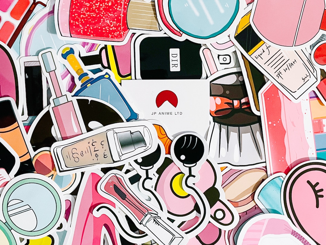 Random Cute Girl Makeup Cosmetics Stickers Pack! Waterproof Reusable ...