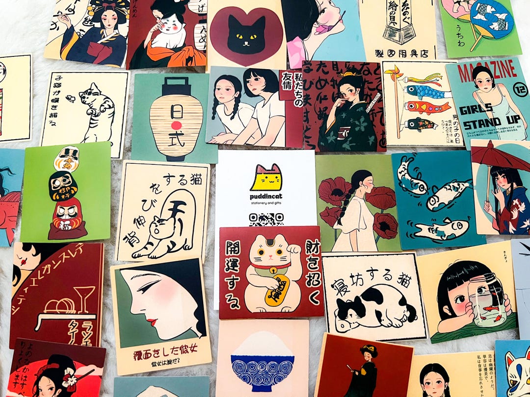 10 NEW Japanese Style Stickers - Etsy