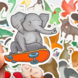 10 Skateboard Safari Animal Sticker Set Wild Decals for Skateboard ...