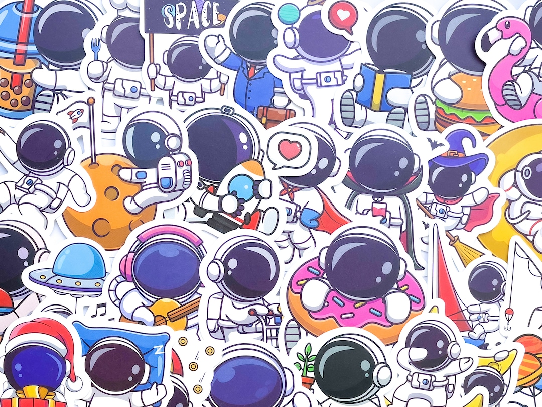 10 Adorable Astronaut Vinyl Sticker Cute Space Sticker Laptop Sticker ...