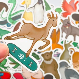 10 Skateboard Safari Animal Sticker Set Wild Decals for Skateboard ...