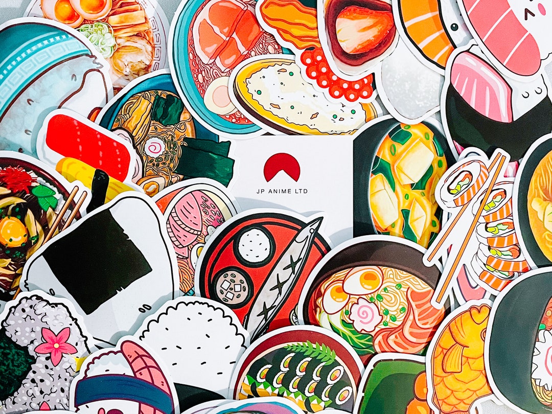Random Cute Japanese Food Ramen Tempura Curry Sushi Stickers Pack ...