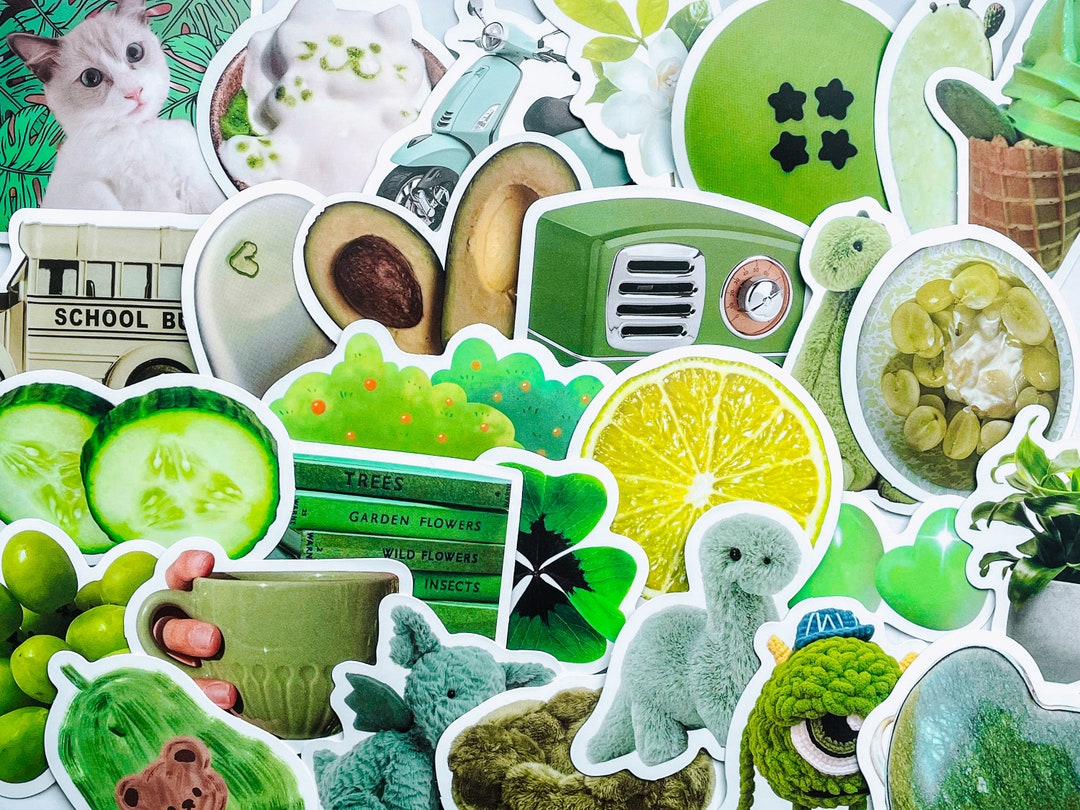 Verdant Visions Green Color Sticker Set Fresh Decals for Nature's ...