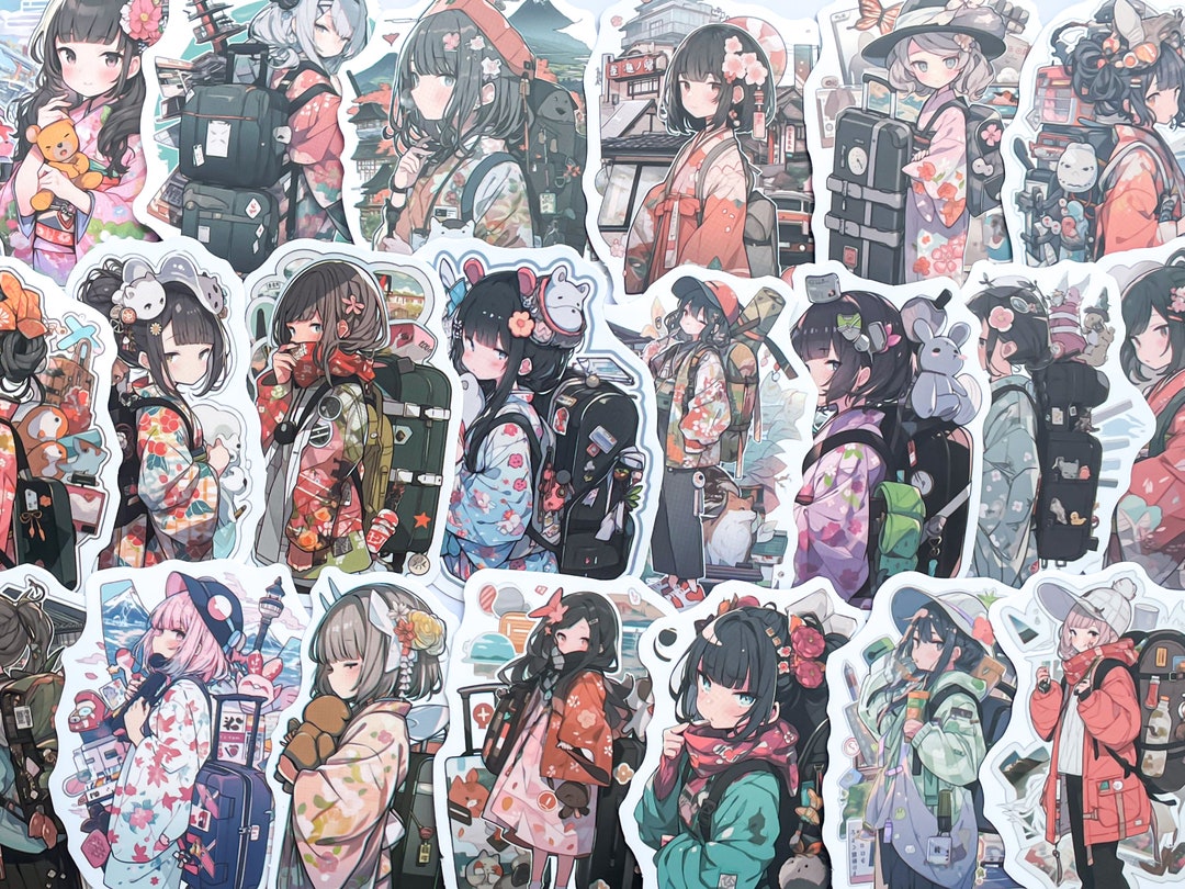 10 Adventures in Anime Land Japanese Girls Anime Sticker Set Backpack ...