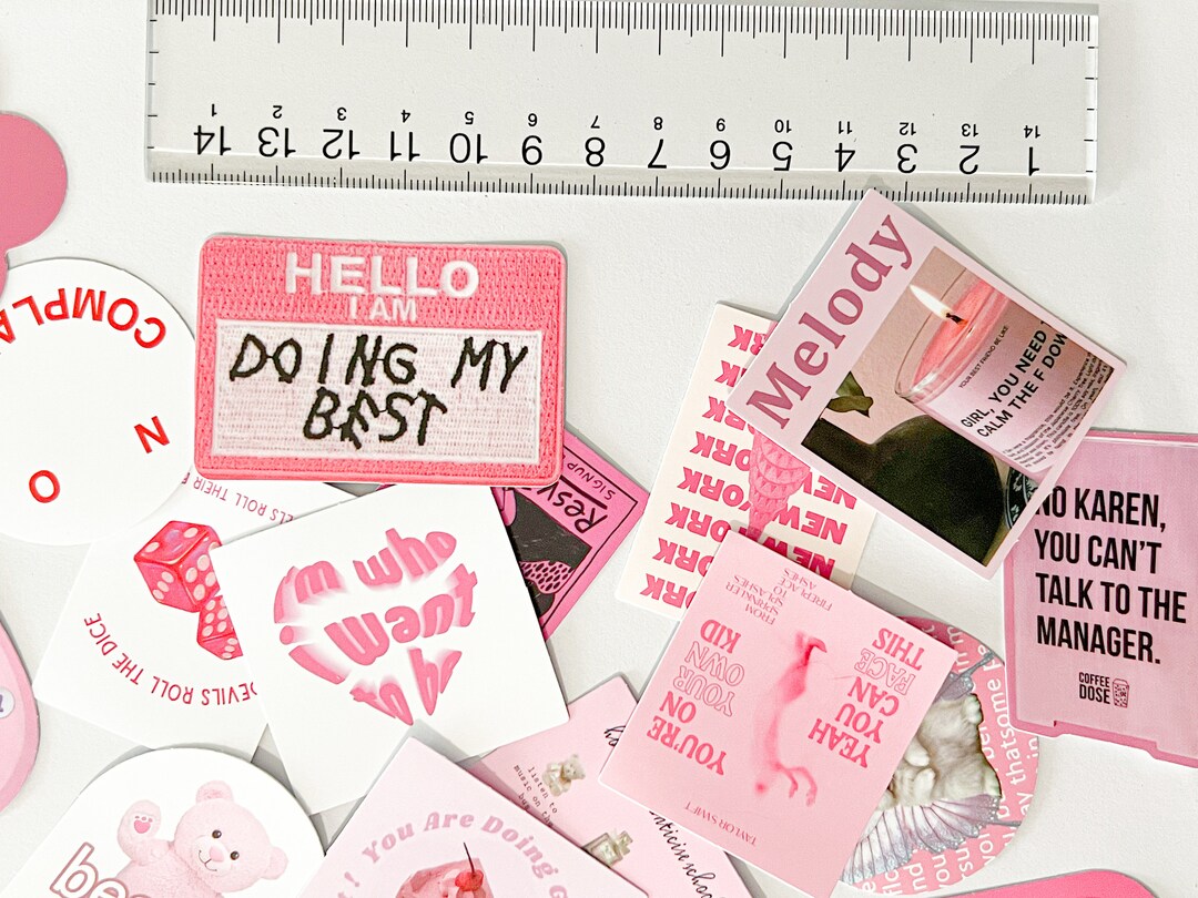 Cartoon Pink Girl Stickers - Waterproof Decals for Luggage, Guitar ...