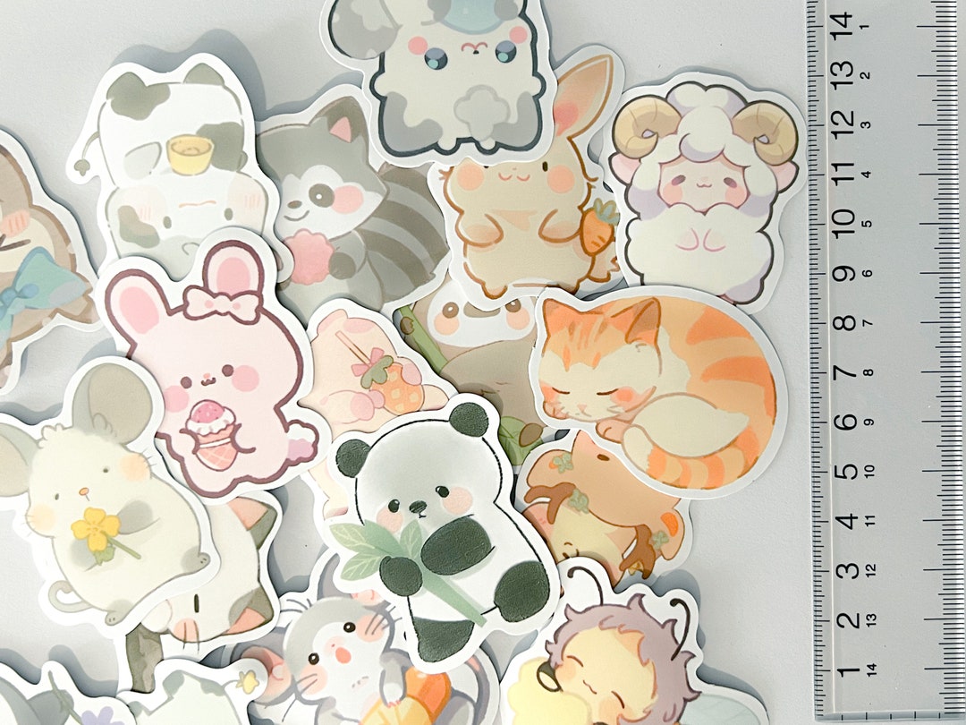 Cute Animals Cartoon Sticker Pack - Set of 10 Designs - Adorable Fun ...