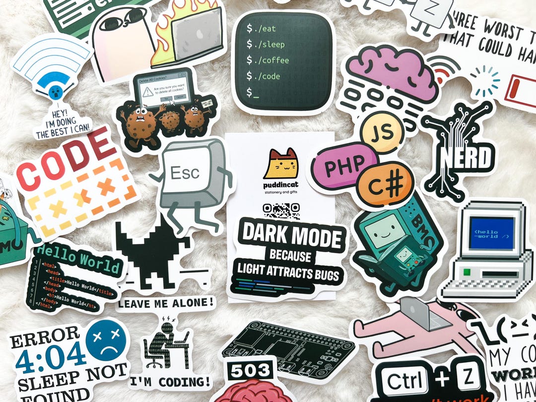 Funny Programmer Sticker Pack Tech Coding And Developer Stickers For Laptops Water Bottles 