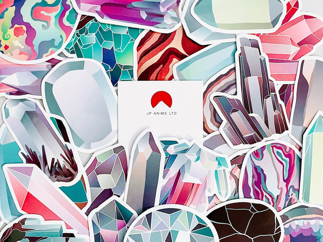 10 Crystal Gems Collection Gem Stone Sticker Set Sparkling Decals ...