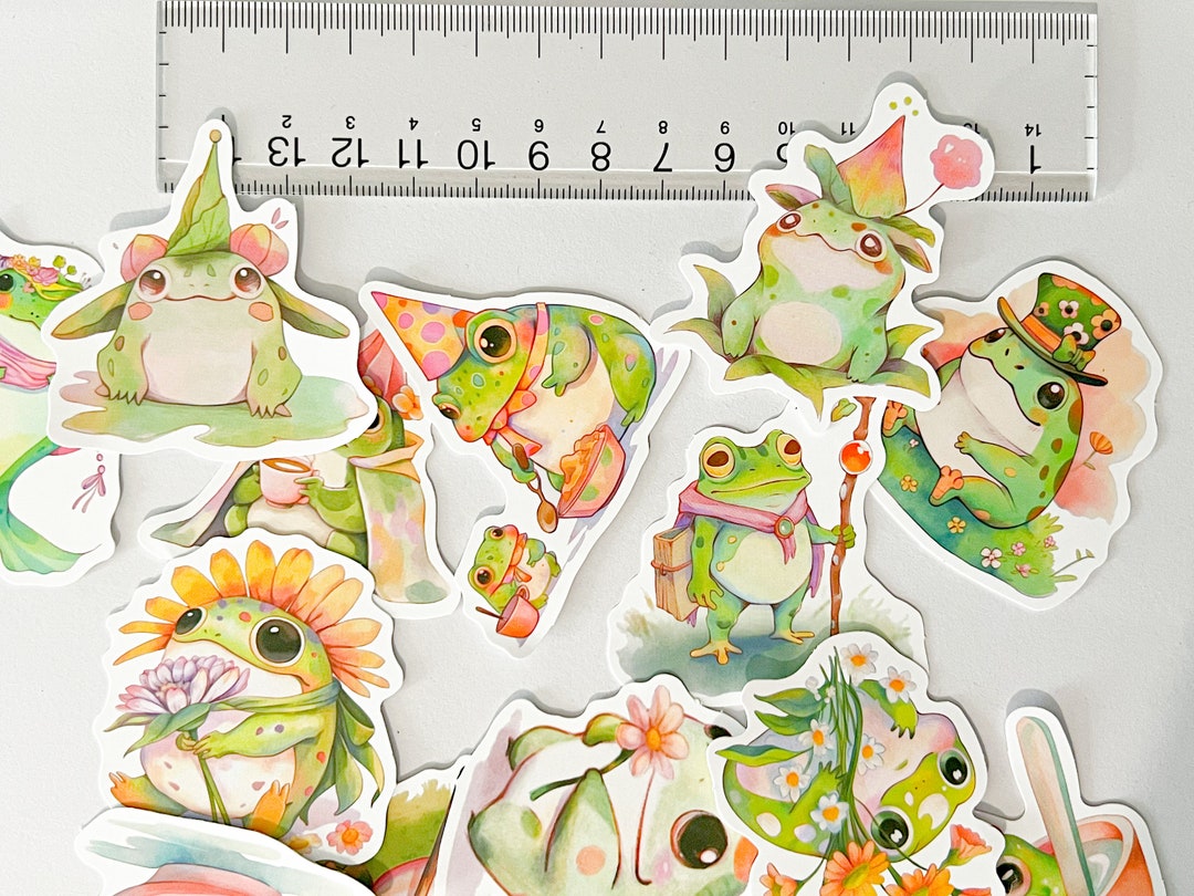 Colorful Cute Fat Frog Notebook Stickers - Laptop, Mobile Phone, Water ...