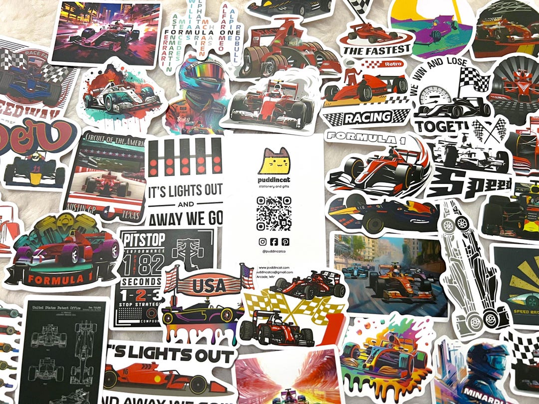 10 Random Car Racing F1 Formula 1 Sticker Bomb Pack! Waterproof ...
