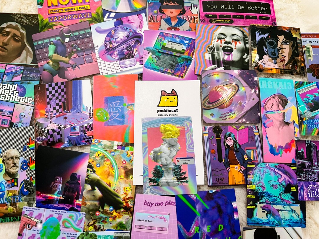 10 Vaporwave Y2K Art Sticker Pack – Retro Vinyl Stickers for Laptops ...