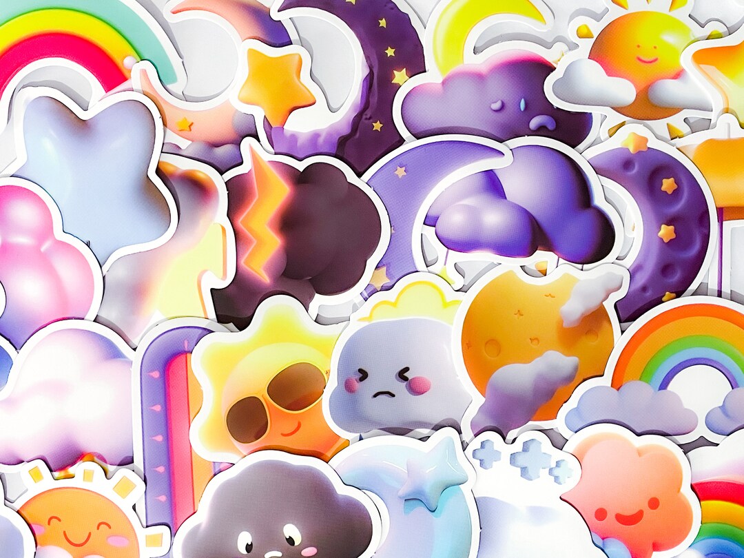 10 Weather Whimsies Sticker Set Charming Decals for Every Forecast ...