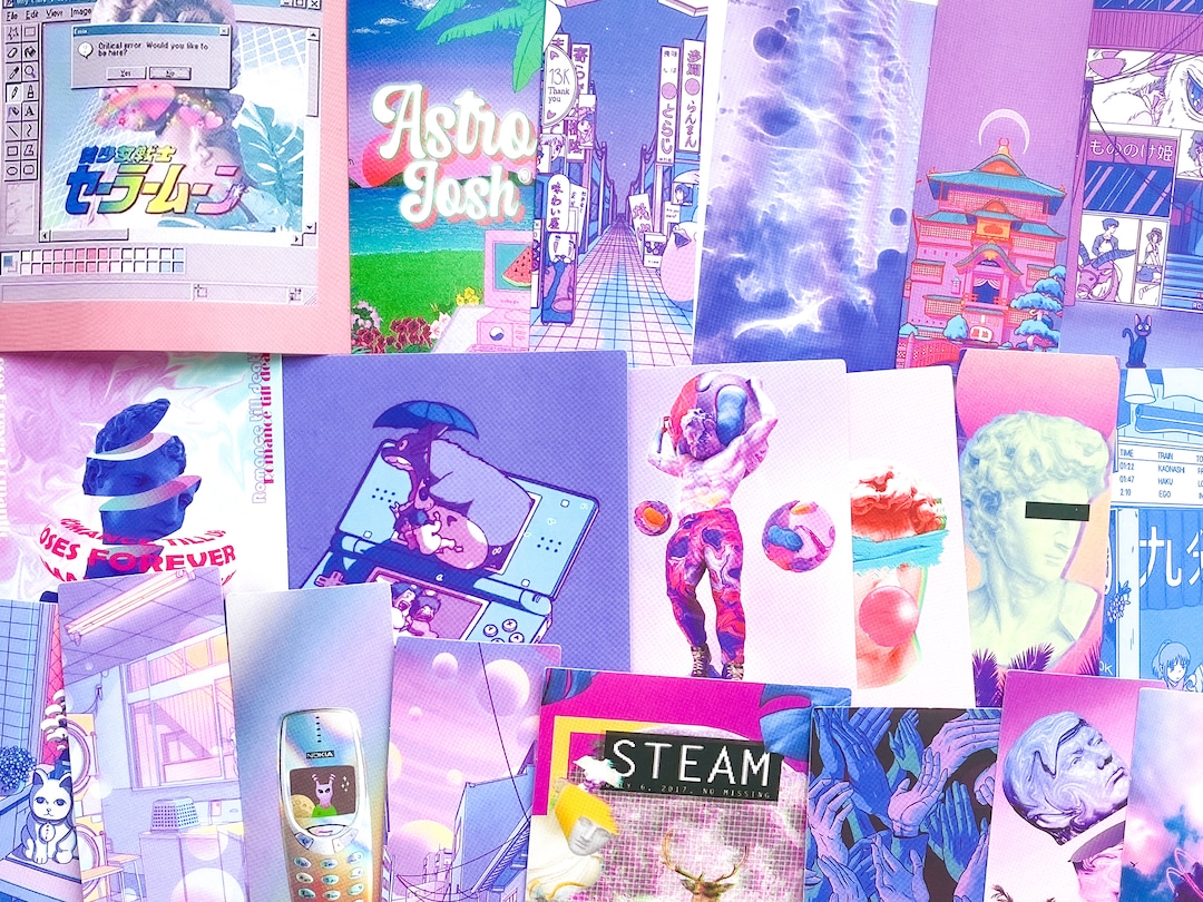 10 Mystic Twilight Vinyl Sticker Pack Purple Blue Vapor Art Stickers ...