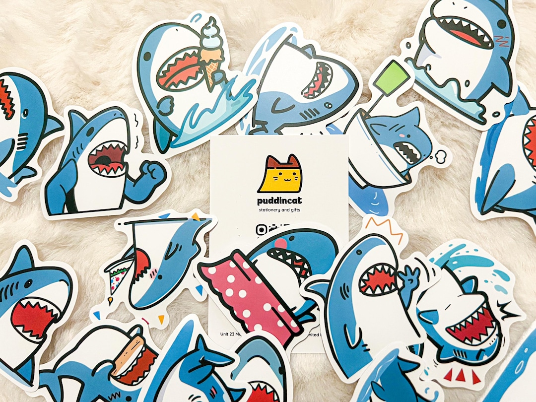 10 PCS Random Shark Stickers - Etsy UK