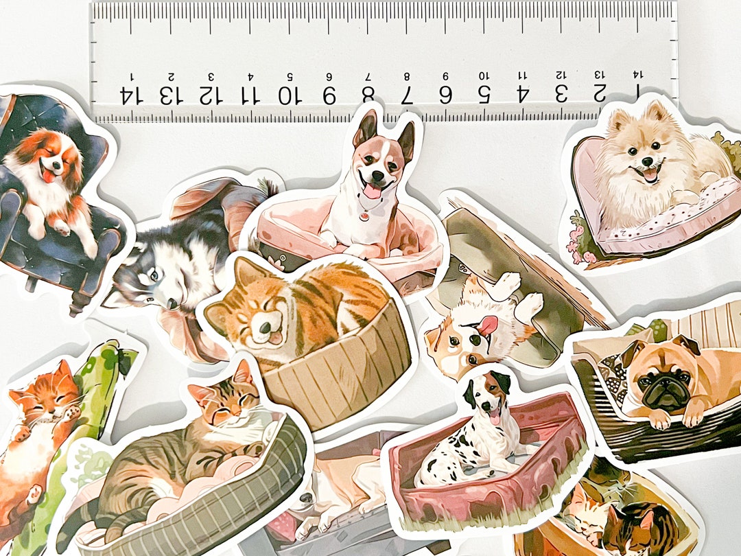 Cute Pet Stickers - Adorable Cats and Dogs Emoji Graffiti Decals - Etsy