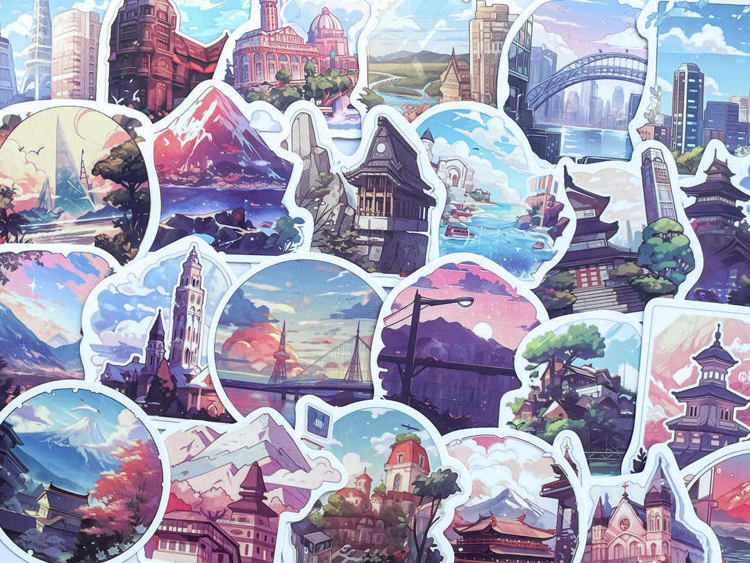10 Wanderlust Wonders World Famous Attractions Sticker Set Travel ...