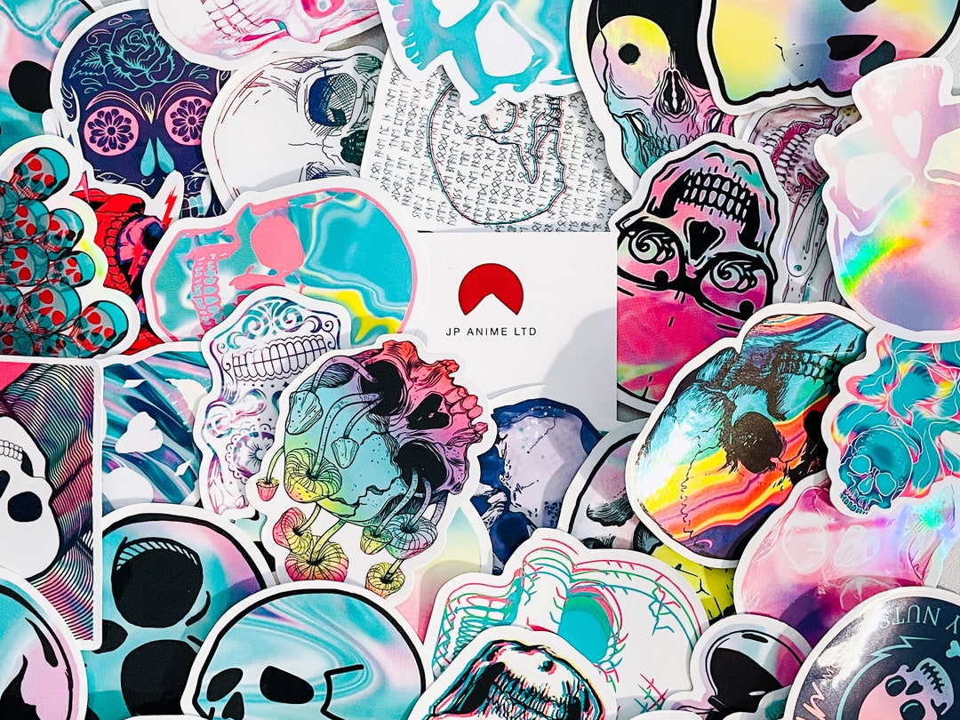 10 Laser Skull Revelry Sticker Set Futuristic Decals for Edgy Vibes - Etsy