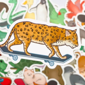 10 Skateboard Safari Animal Sticker Set Wild Decals for Skateboard ...