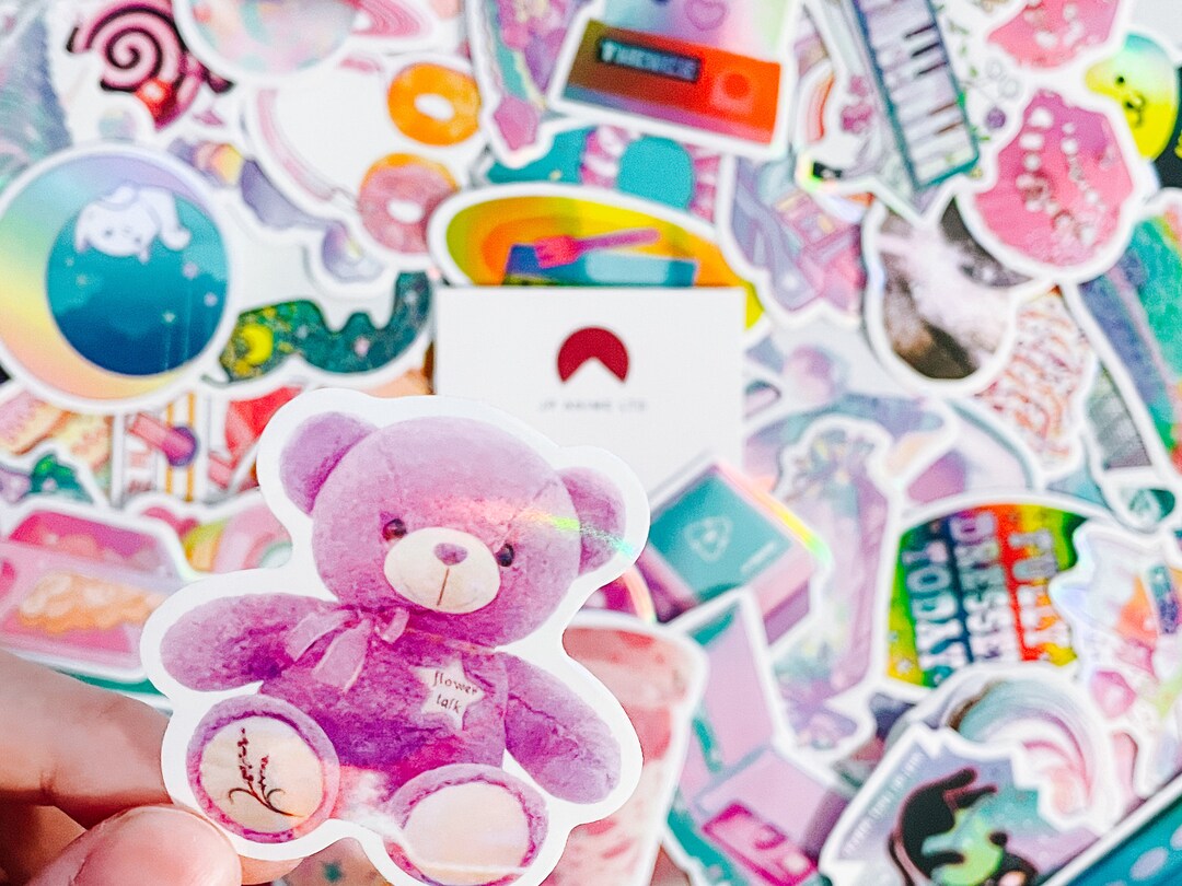 10 Radiant Hues Laser Pink and Purple Sticker Set Vibrant Decals Crafts ...