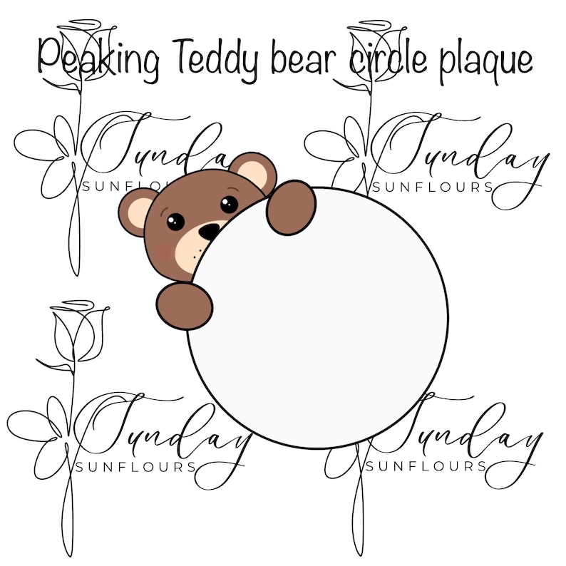 Teddy Bear Circle Plaque Cookie Cutter - Etsy
