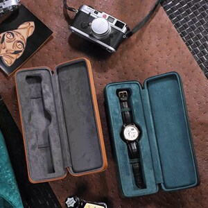 Personalized Leather Watch Case, Single Watch Box, Travel Watch Box ...