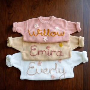 Custom Baby Sweater With Hand-embroidered Name and Monogram,custom Name ...