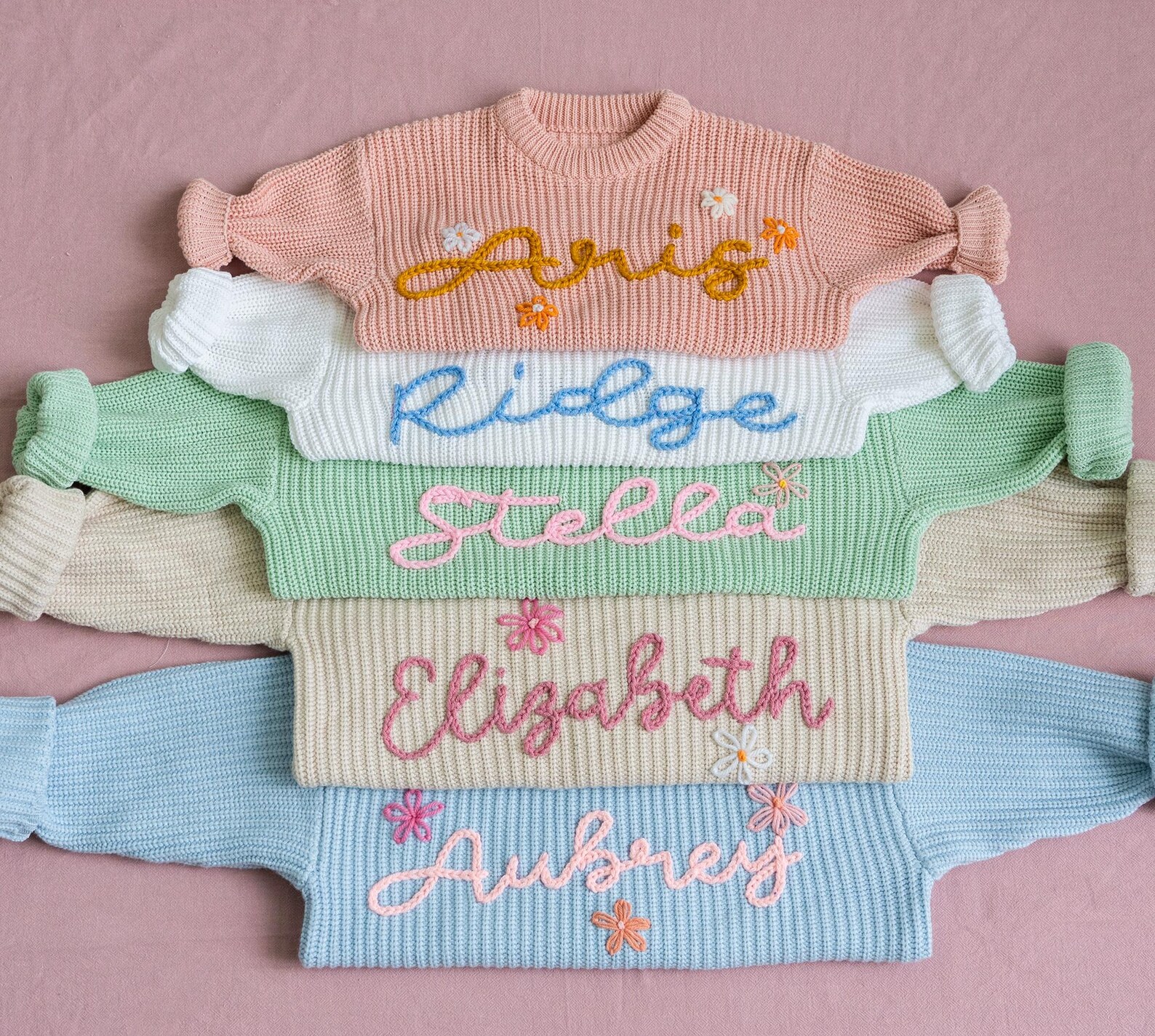Custom Baby Sweater With Hand-embroidered Name and Monogram,custom Name ...