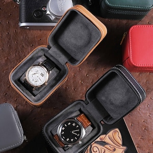 Personalized Leather Single Watch Box-custom Luxury Watch Cases-travel ...