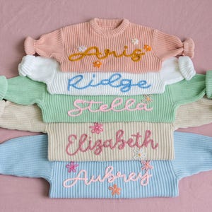 Custom Baby Name Sweater，embroidered Baby Sweatshirt，personalized Baby ...