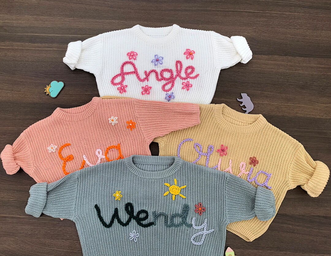 Personalized Baby Sweater，custom Name Baby Sweater With Hand ...