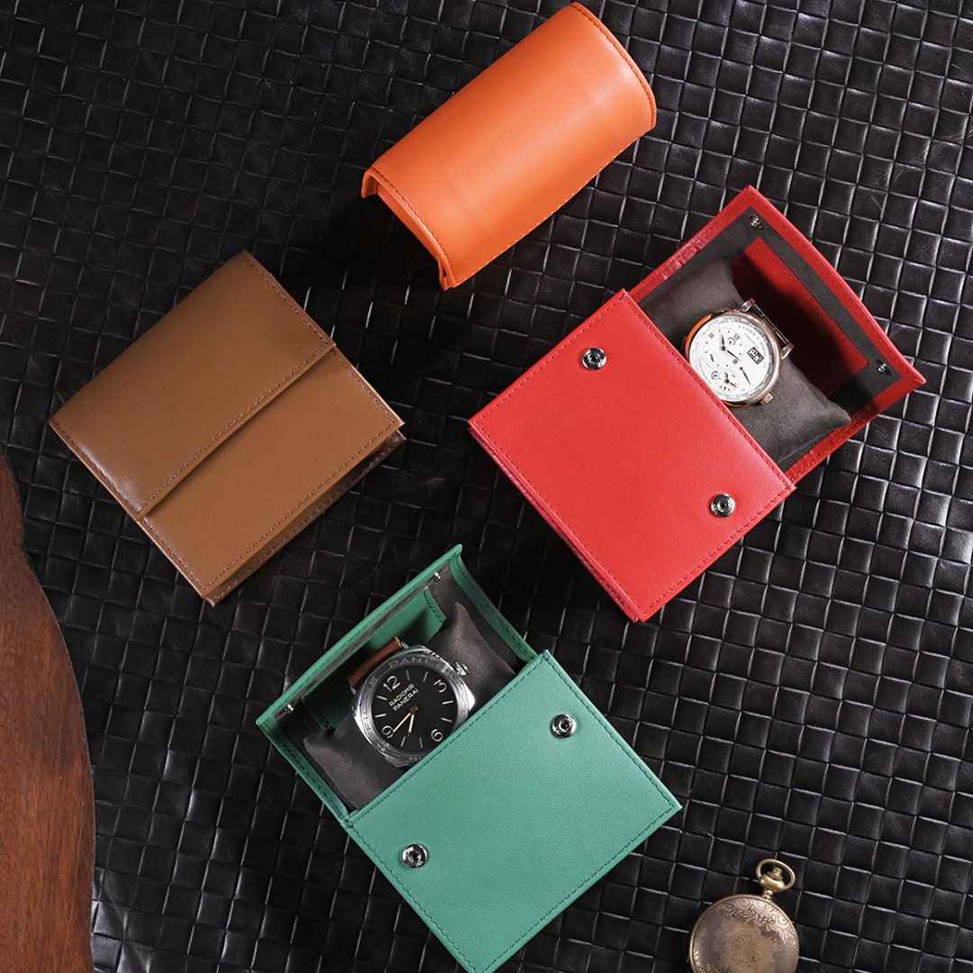 Personalized Leather Watch Case , Travel Watch Box for Men, Engraved ...