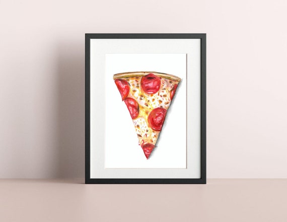 Pizza Colored Pencil Realistic Print Digital Download - Etsy