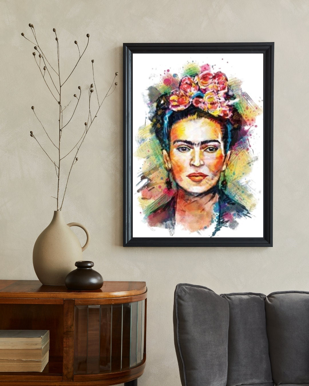 Frida Kahlo Print Frida Kahlo Portrait Frida Png Frida Etsy