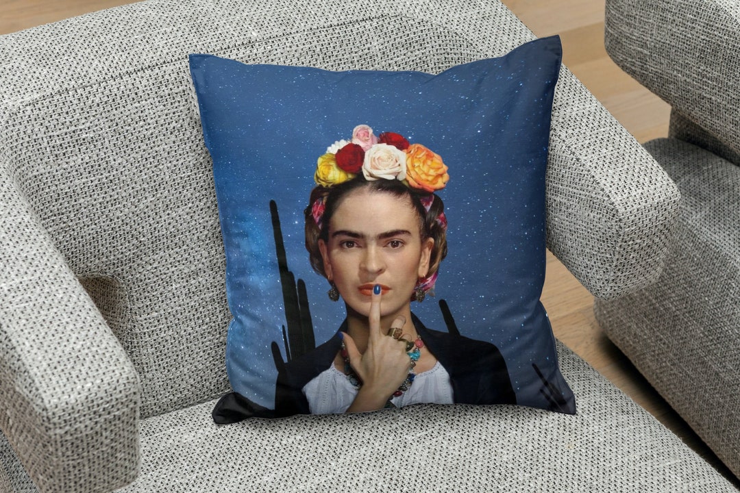 Frida Kahlo Printed Decorative Pillow Frida Square Pillow - Etsy