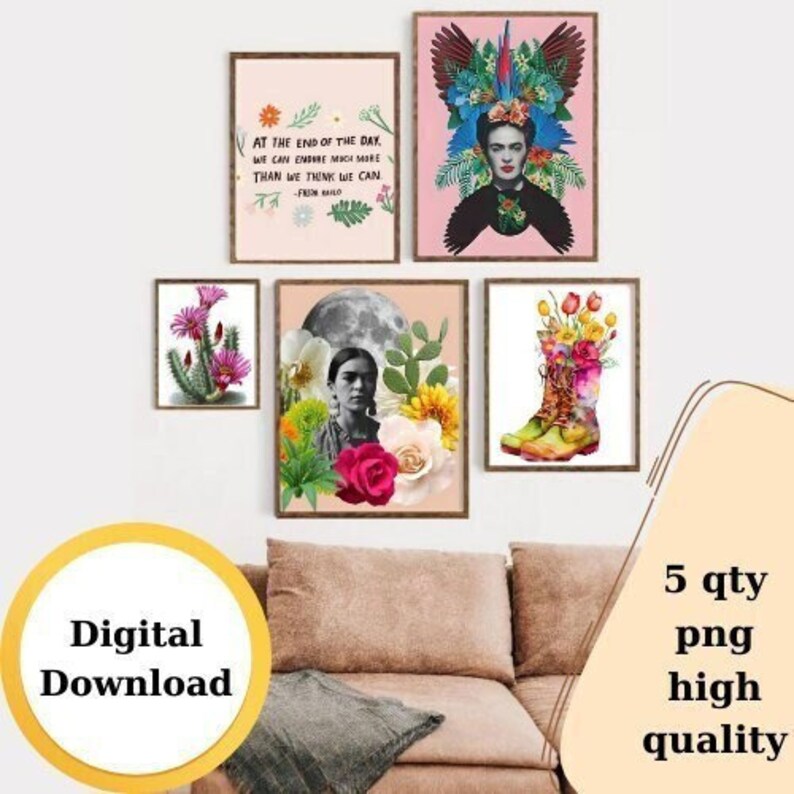 Frida Kahlos Print Set of 5 Frida Kahlo Quote Poster - Etsy