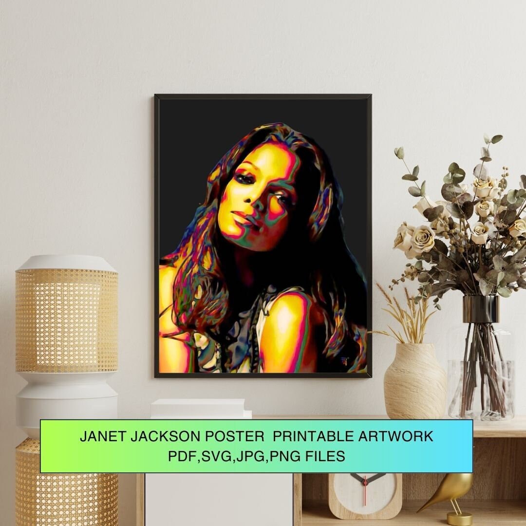 Janet Jackson Printable PNG SVG JPG , Janet Jackson Digital Download ...