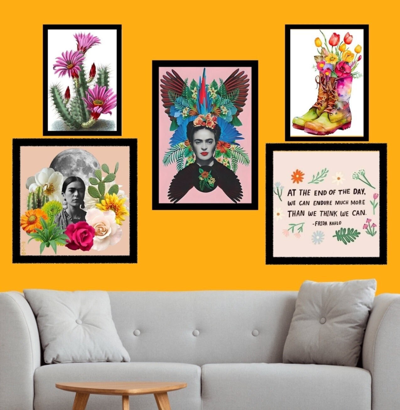 Frida Kahlos Print Set of 5, Frida Kahlo Quote Poster, Feminist Mexican ...