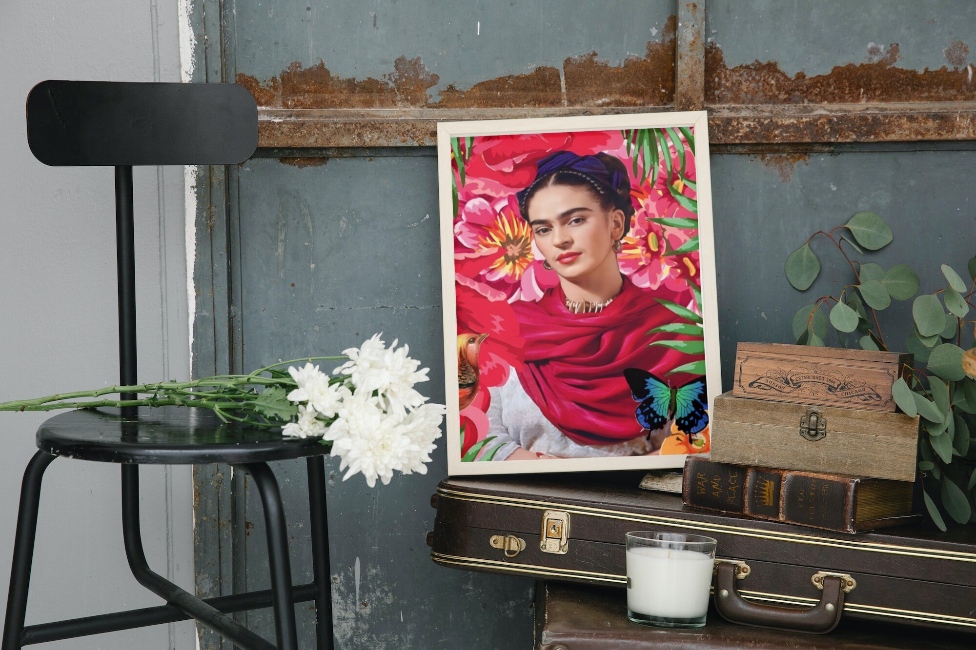 Frida Kahlo Art Wall Decor Printable, Mexican Art Frida Kahlo Png Svg ...