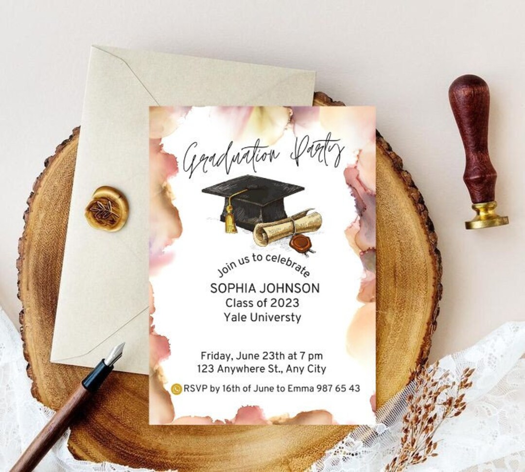 2024 Graduation Party Invitation, Personalized Universty Grad Party ...
