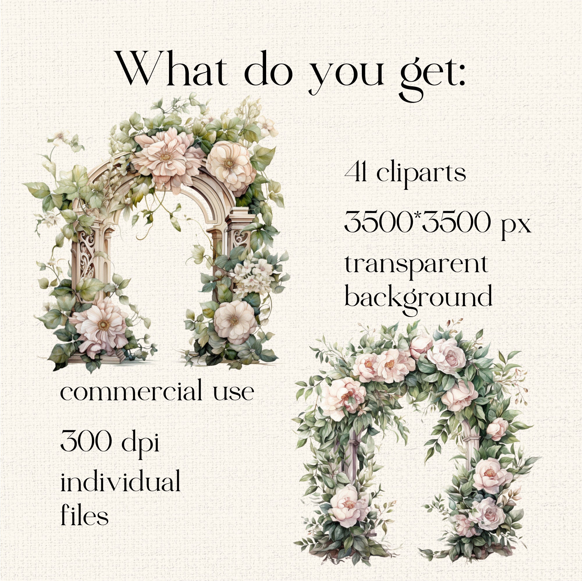 41 Watercolor Spring Arches Clipart, Floral Wedding Arch PNG ...