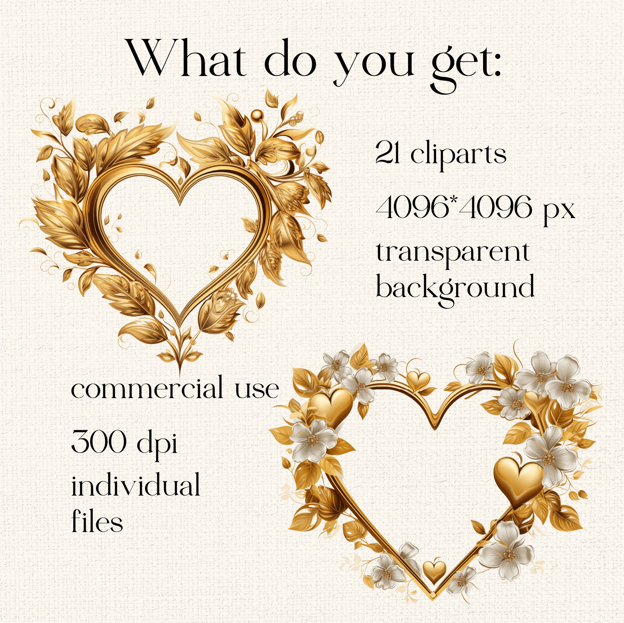 Gold Heart Frame Clipart, Golden Hearts PNG, Valentine Clipart ...