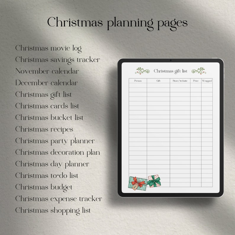 Christmas Planner Printable Template, Digital Christmas Planner ...