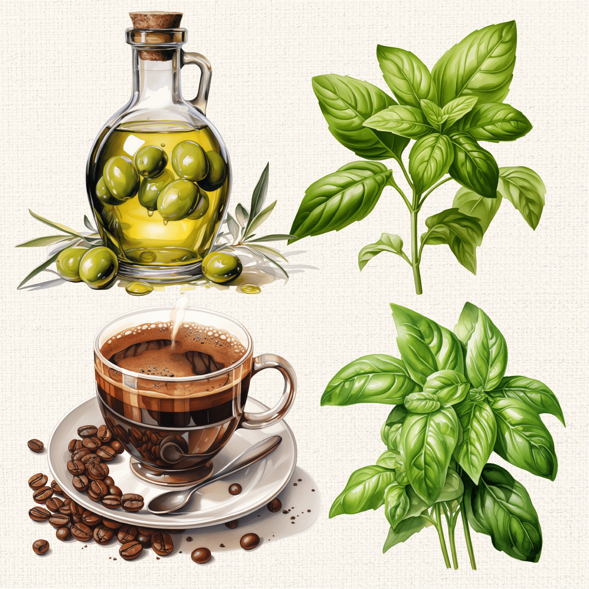 26 Watercolor Italian Food Clipart, Scrapbook, Junk Journal, Italian ...