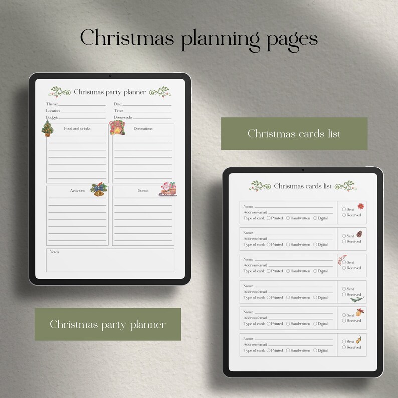 Christmas Planner Printable Template, Digital Christmas Planner ...