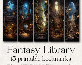 20 Fantasy Windows Printable Bookmark Designs, Digital Print Download ...
