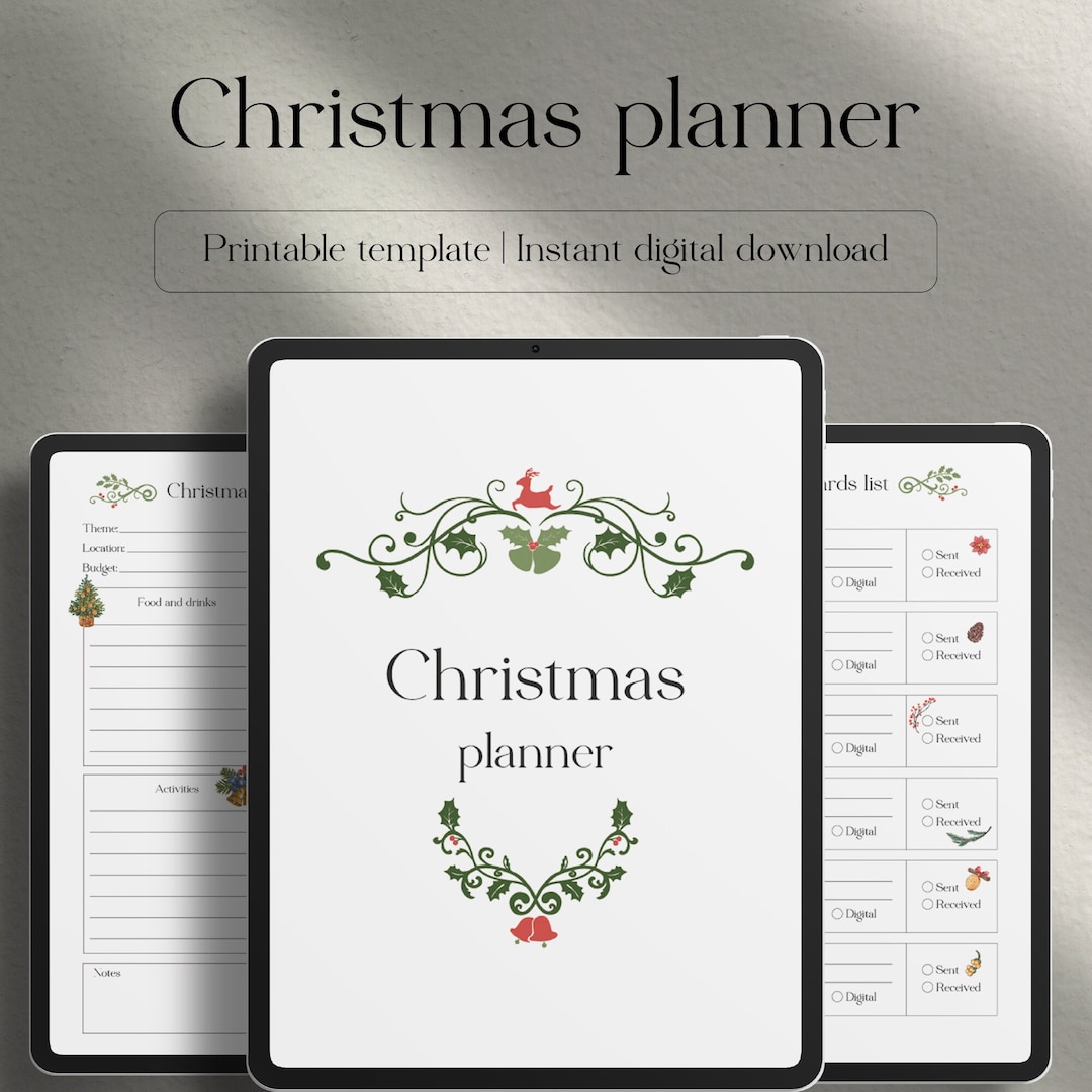 Christmas Planner Printable Template, Digital Christmas Planner ...