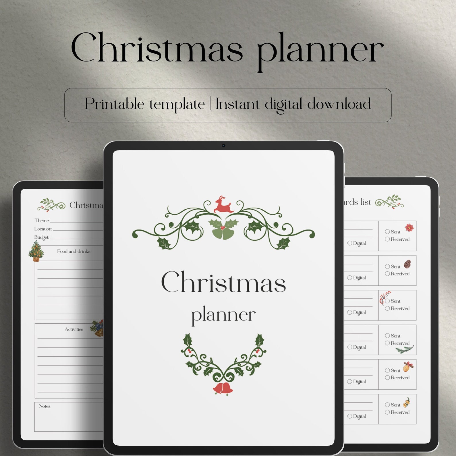 Christmas Planner Printable Template, Digital Christmas Planner ...