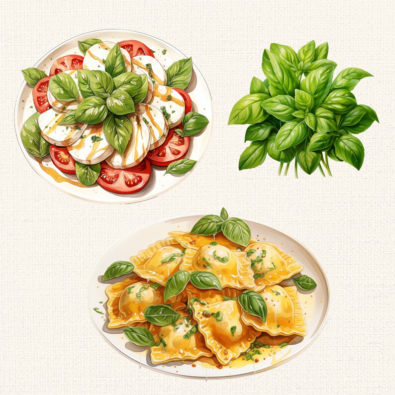 Watercolor Italian Food Clipart, Scrapbook, Junk Journal, Italian Food ...