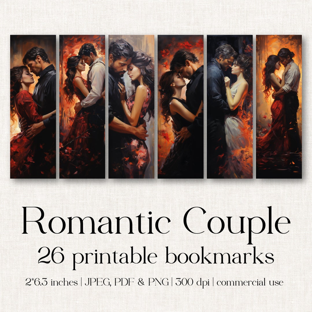 26 Romantic Couple Bookmark Designs, Digital Print Download ...